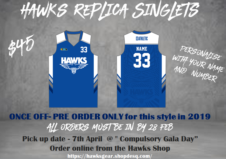 Pre-Order Your Hawks Replica Singlets - Perry Lakes